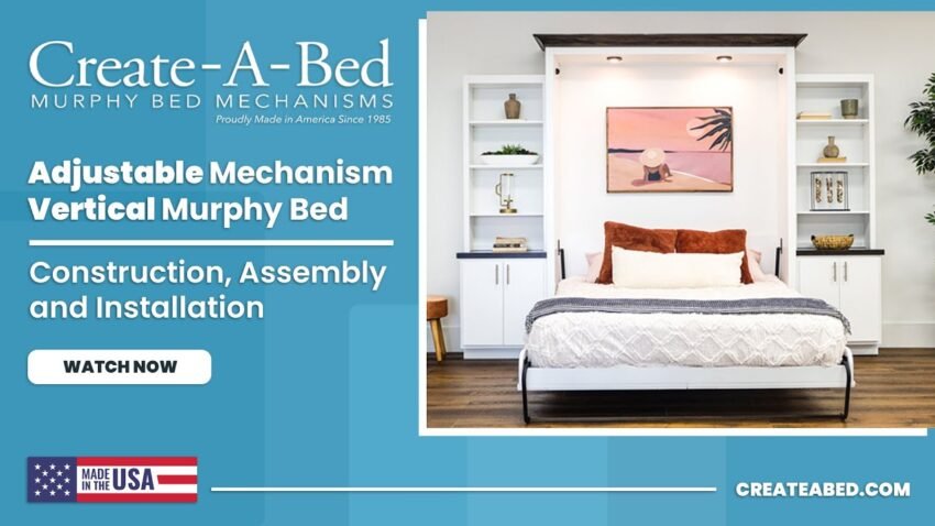 Create A Bed Adjustable Vertical Murphy Bed Construction Assembly